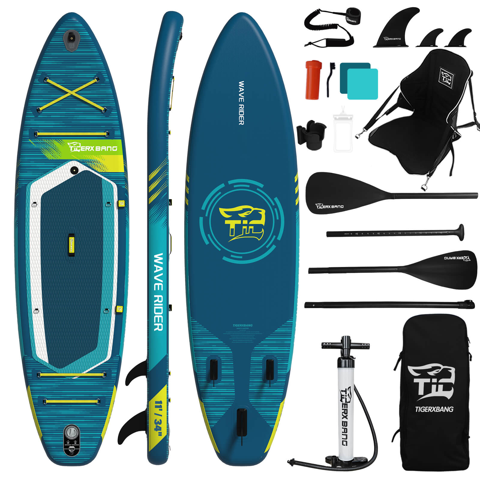 TIGERXBANG WAVE Collection 11' Inflatable Paddle Board